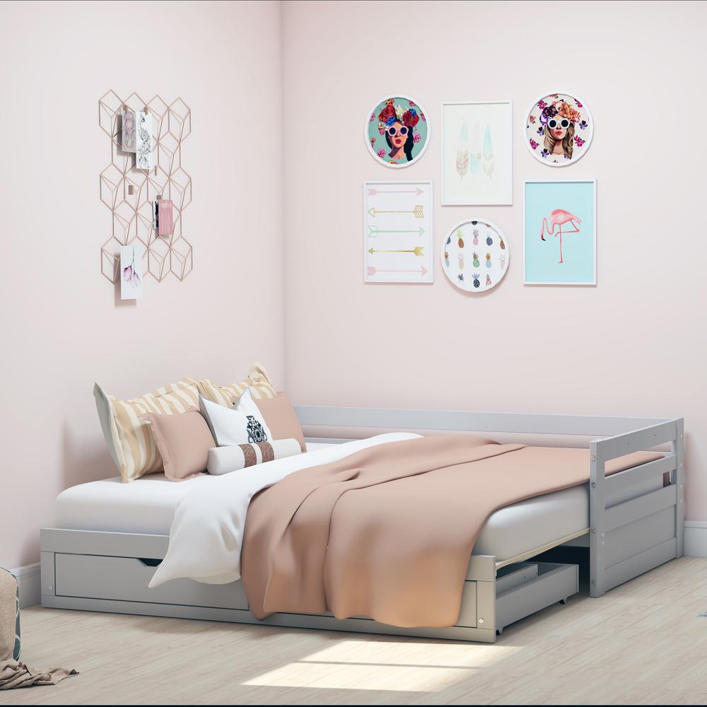 Eliana Twin to King Extending Daybed Gray Custom Kids Furniture
